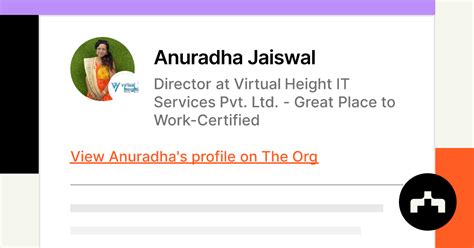 Anuradha Jaiswal Director At Virtual Height It Services Pvt Ltd