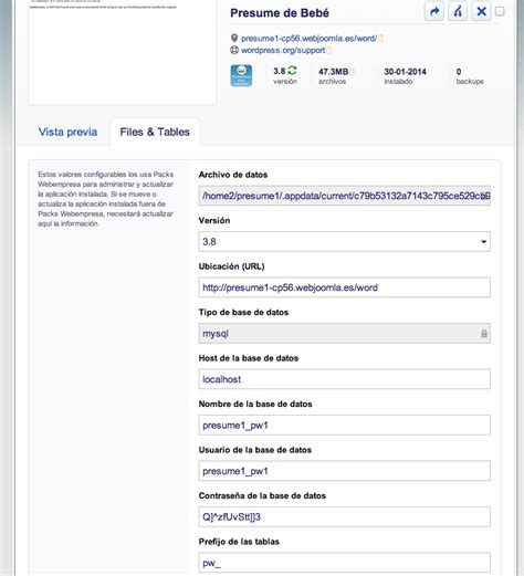 Borrar base de datos Administración WordPress Fo