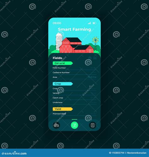 Smart Farming App Smartphone Interface Vector Template Stock Vector Illustration Of Crop