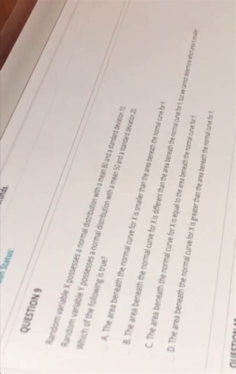 Solved Status Question Random Variable X Possesses A Normal