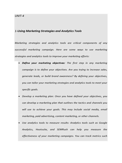 Unit 4 Digital Marketing Pdf Digital Marketing Analytics
