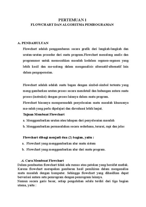 1 flowchart dan algoritma pemrograman pertemuan 1 flowchart dan