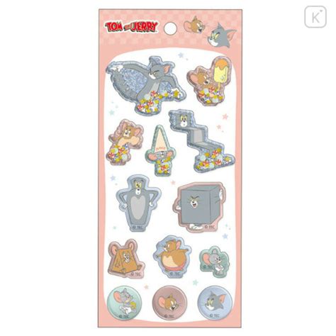 Japan Tom And Jerry Kao Shake Shake Capsule Seal Sticker Kawaii Limited