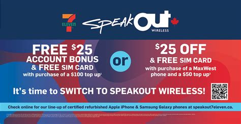 [7 Eleven Speakout Canada] Speakout Top Up 100 Free Sim Free 25