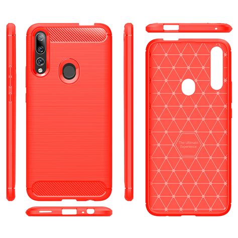 Flexi Slim Carbon Fibre Case For Huawei Y9 Prime 2019 Red