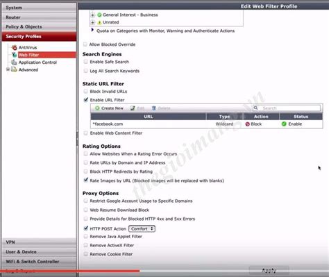 Chặn Facebook Bằng Web Filter Trên Firewall Fortigate