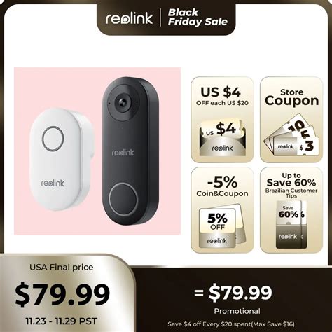 Reolink 2k Video Doorbell Wifi And Poe Smart Outdoor Home Video Intercom Human Detection Wired