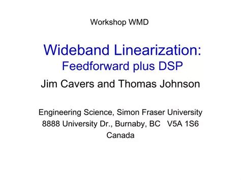 Ppt Wideband Linearization Feedforward Plus Dsp Powerpoint
