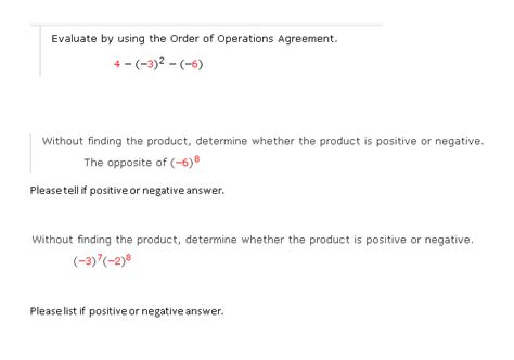 Solved Evaluate By Using The Order Of Operations Agreement Chegg Com