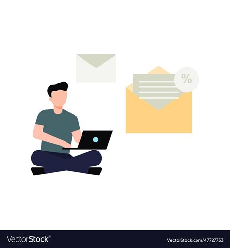Babe Checking Mail On Laptop Royalty Free Vector Image