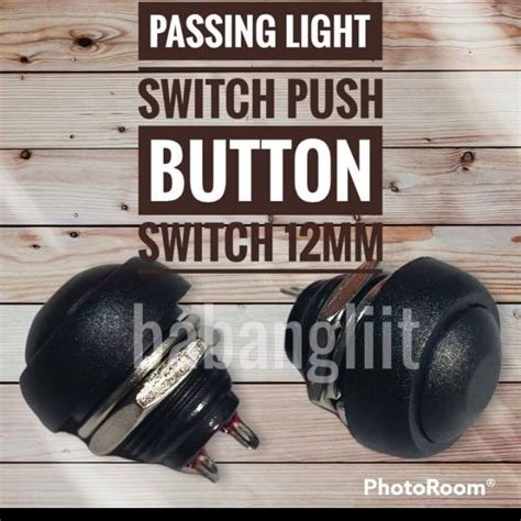 1pc 12mm Mdl Mini Driving Passing Light Switch Momentary Push Button