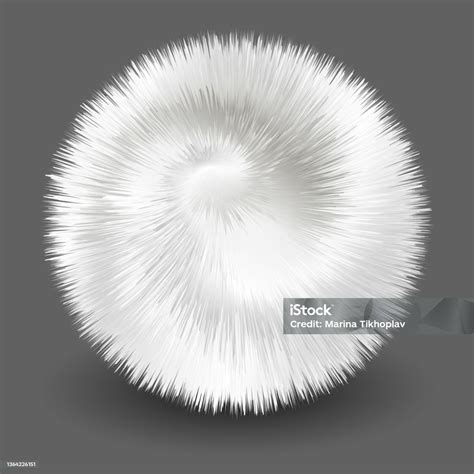 모피 흰색 폼폼 퍼지 모피 질감3d 공 푹신한 겨울 거품 고립 된 요소 벡터 일러스트레이션 구에 대한 스톡 벡터 아트 및 기타 이미지 Istock