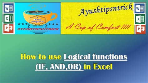 How To Use Logical Functions IF AND OR IN EXCEL YouTube