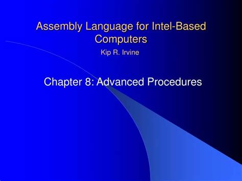 Ppt Assembly Language For Intel Based Computers Powerpoint