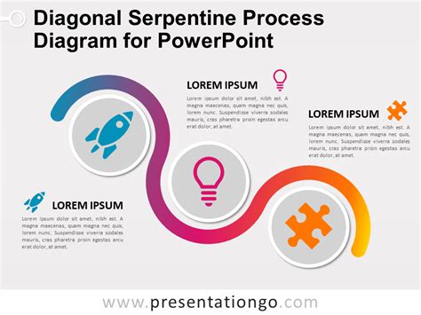 Diagonal Serpentine Process Diagram For PowerPoint