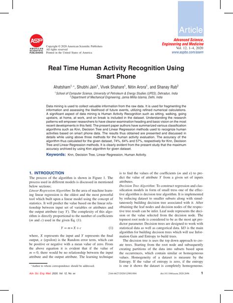 PDF Real Time Human Activity Recognition Using Smart Phone