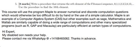 solved 5 [8 marks] write a procedure that returns the nth