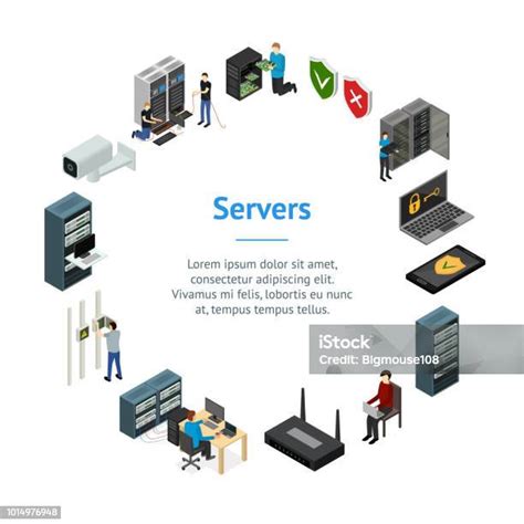 서버 하드웨어 배너 카드 원 아이소메트릭 뷰입니다 벡터 데이터 센터에 대한 스톡 벡터 아트 및 기타 이미지 데이터 센터 등측투영법 네트워크 서버 Istock