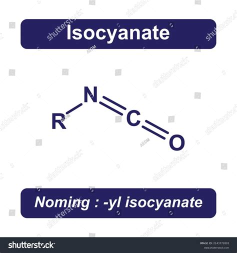 Isocyanate Group Chemical Structure Vector Illustration เวกเตอร์สต็อก ปลอดค่าลิขสิทธิ์