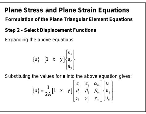 Figure 34 Plane Stress And Plane Strain Equations