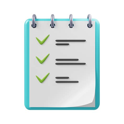 Todo List Icon Notepad With Completed Todo List 3d Render 10063519 Png