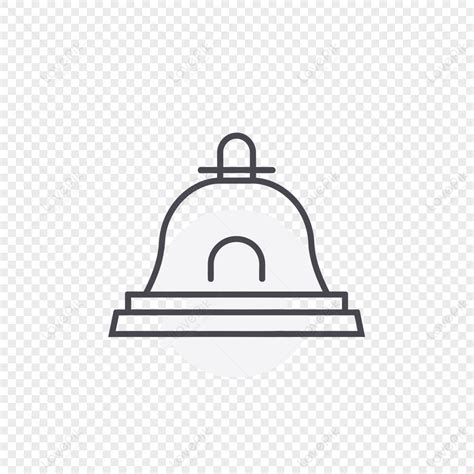 흰색 배경에 선 가장자리가 있는 벨 아이콘 벡터 앞쪽 프레스 벨 Png 일러스트 무료 다운로드 Lovepik