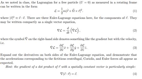 Solved As We Noted In Class The Lagrangian For A Free Chegg