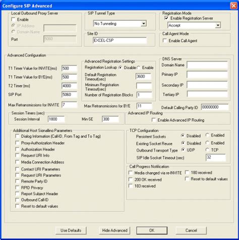 Configuring SIP