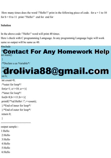 How Many Times Does The Word Hello Print In The Following Ppdf