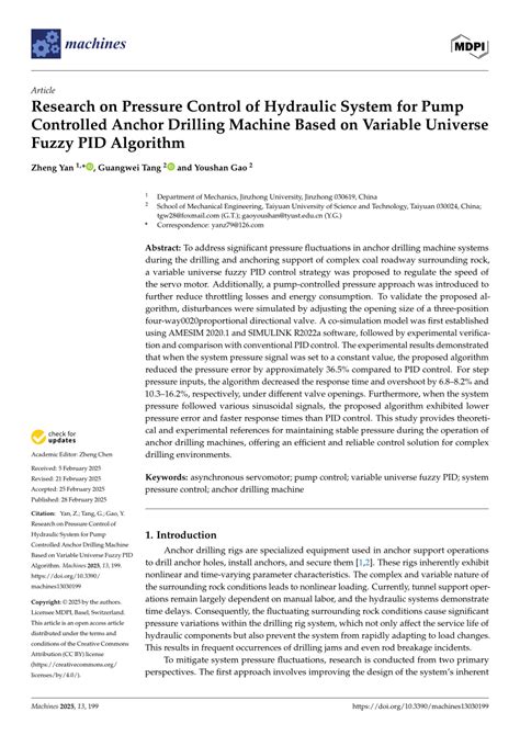 Pdf Research On Pressure Control Of Hydraulic System For Pump