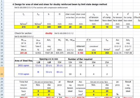 Rcc Beam Design Excel Sheets As Per Is 456 The Best Picture Of Beam