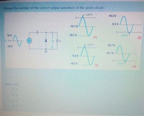 solved choose the number of the correct output waveform of