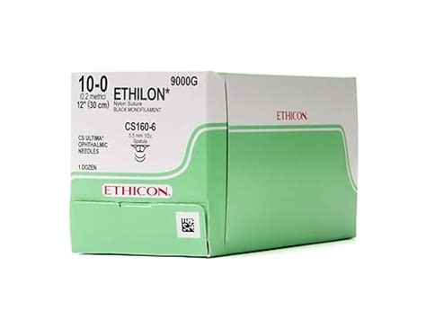 Ethicon Ethilon Nylon Suture 9000g Synthetic Non Absorbable Cs160 6