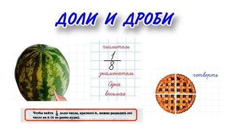 ДОЛИ И ДРОБИ Что такое доли ЧИСЛИТЕЛЬ ЗНАМЕНАТЕЛЬ Математика начальнаяшкола