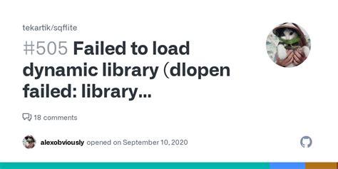Failed To Load Dynamic Library Dlopen Failed Library Libsqlite3so