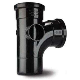 Polypipe Double Socket Ring Seal Boss Equal Tee Mm Black