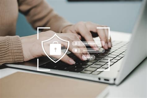 Premium Photo Network Security Business People Hand Entering Password Code On Laptop Computer