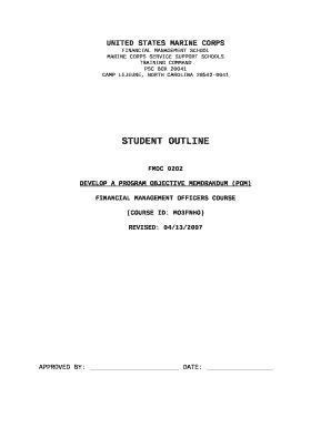 DEVELOP A PROGRAM OBJECTIVE MEMORANDUM Pom Doc Template PdfFiller