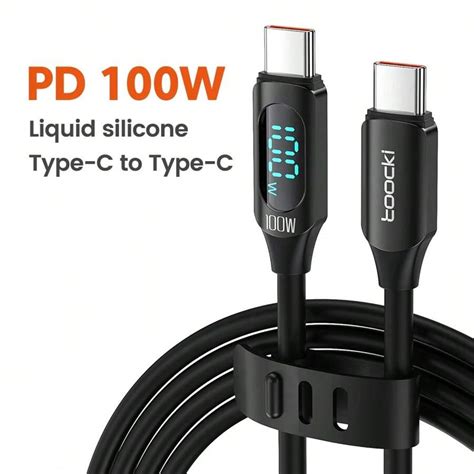 Cavo Toocki Da USB C A USB C Da W Con Ricarica Rapida PD Compatibile Con POCO F Realme