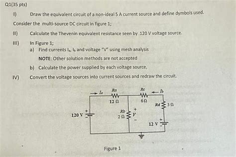 Solved I Draw The Equivalent Circuit Of A Non Ideal 5a Current Source 1 Answer Solved I Draw The Equivalent Circuit Of A Non Ideal 5a Current Source 1 Answer