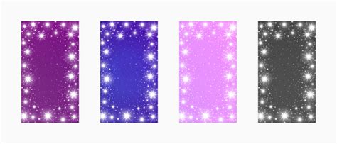 크리스마스 배경 텍스트를 위한 장소가 있는 새해 템플릿입니다 반짝이는 반짝이는 별과 마법의 반짝이는 프레임 보라색 파란색 분홍색 검은색의 빛나는 입자 수직 화면 형식 개체