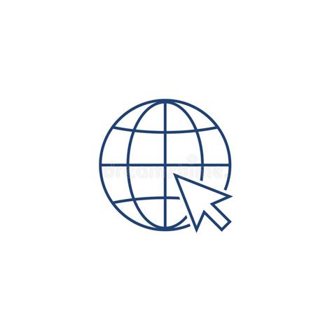 Go To Web Blue Icon In Flat Style Isolated On White Background Stock Illustration Illustration