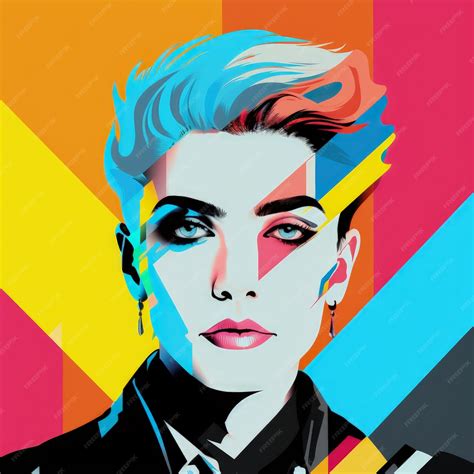 Androgynous Avatar Of Non Binary Queer Person Ai Generated Image