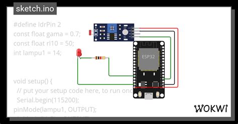 Membaca Ldr Cahaya Wokwi Esp32 Stm32 Arduino Simulator