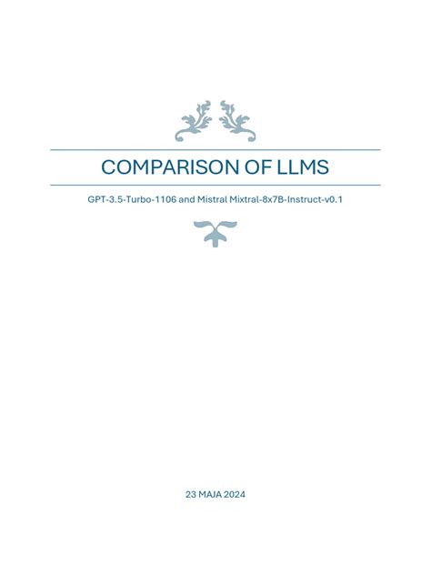 Comparison Of Llm Models Pdf Usability Artificial Intelligence