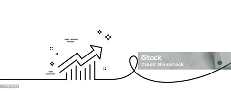 Chart Line Icon Report Graph Sign Continuous Line With Curl Vector Stock Illustration Download