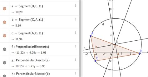 How To Find Circumcircle And Circumcenter With GeoGebra
