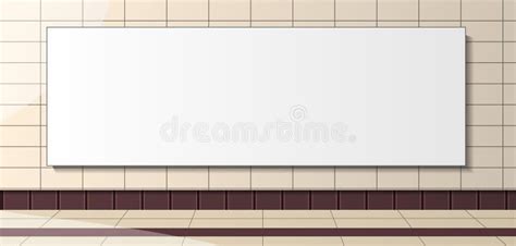 Vector Illustration A Wall With A Large White Banner With Space For Your Text Stock Vector