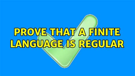 Is A Finite Language Regular
