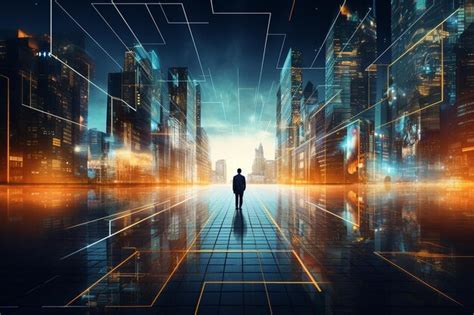 Digital Transformation Conceptual For Next Generation Technology Era Premium Ai Generated Image